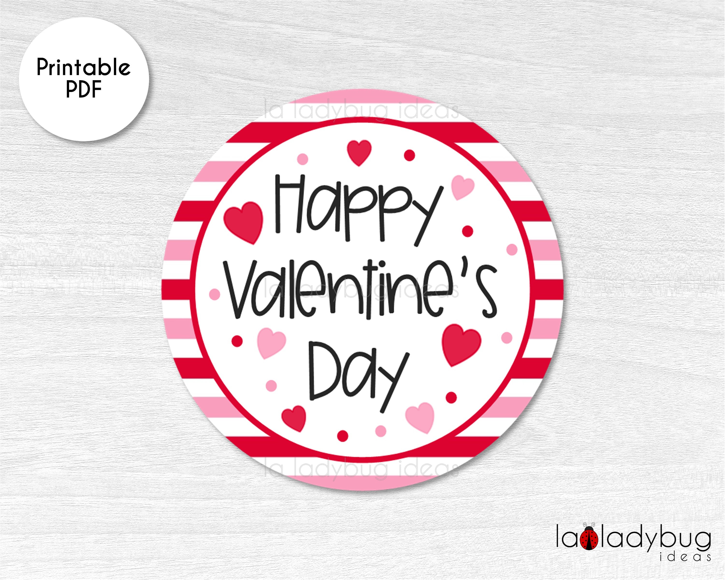 Valentine's Day Tag. Valentine's Day Printable Gift Tag. Happy ...