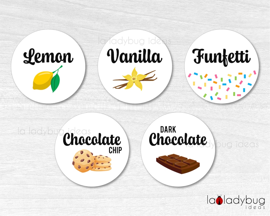 Cookie Flavors Printable Stickers. Printable Flavor Stickers for ...