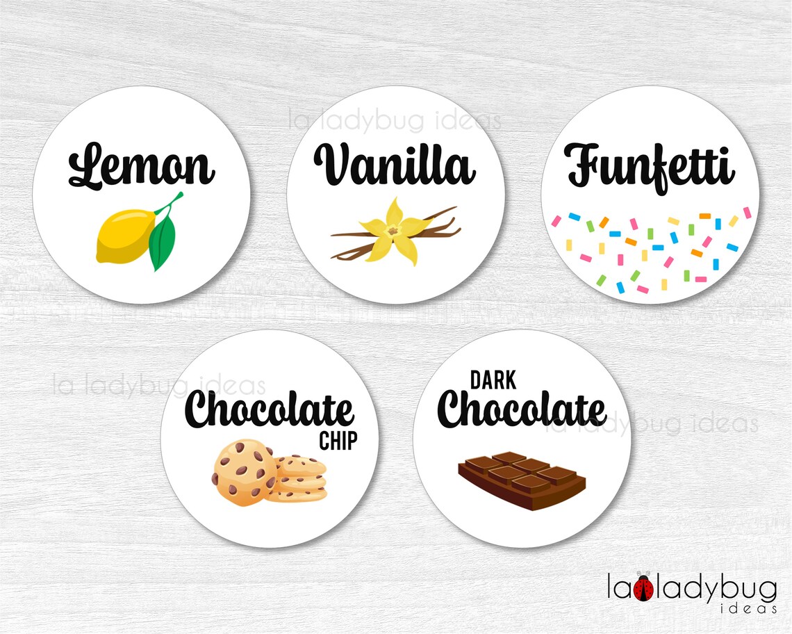 Cookie flavors printable stickers. Printable flavor stickers | Etsy