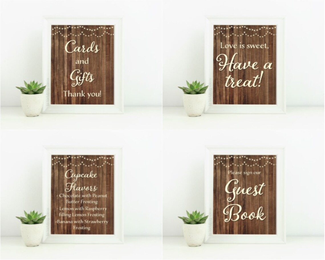 Wedding Printable Signs Bundle. Rustic Wedding Sign. PDF - Etsy
