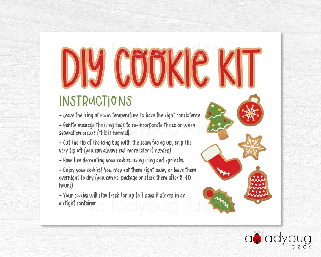 DIY Cookie Kit Instructions Card (printable) - Etsy