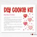 Printable Card for Valentines DIY Cookie Kit Instructions. Printable ...