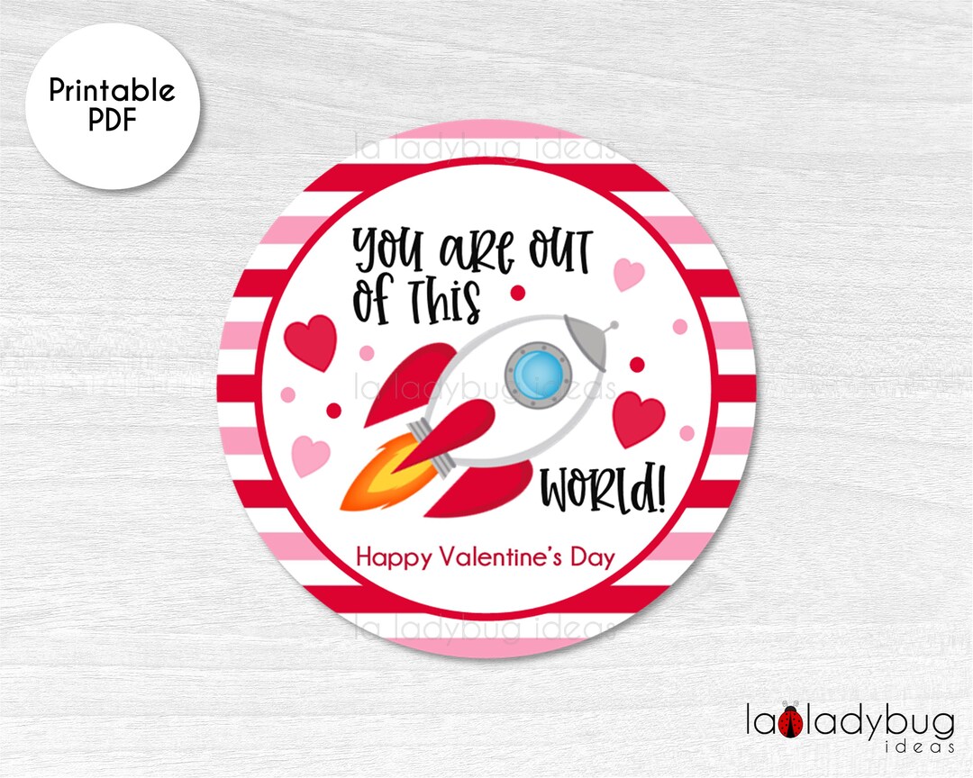 Out of This World Valentine's Day Tag: Rocket Stickers (digital ...