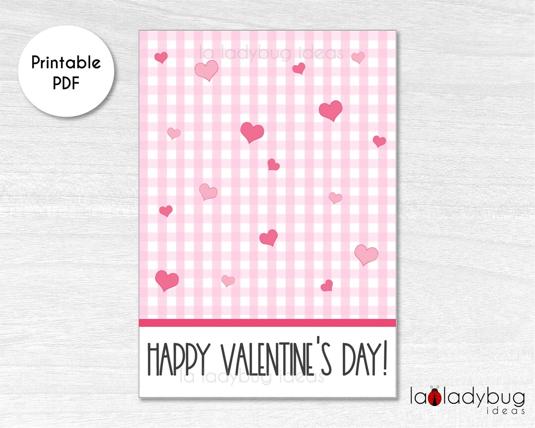 Valentine's Day Cookie Card. Happy Valentines Day Mini Card for Cookies ...