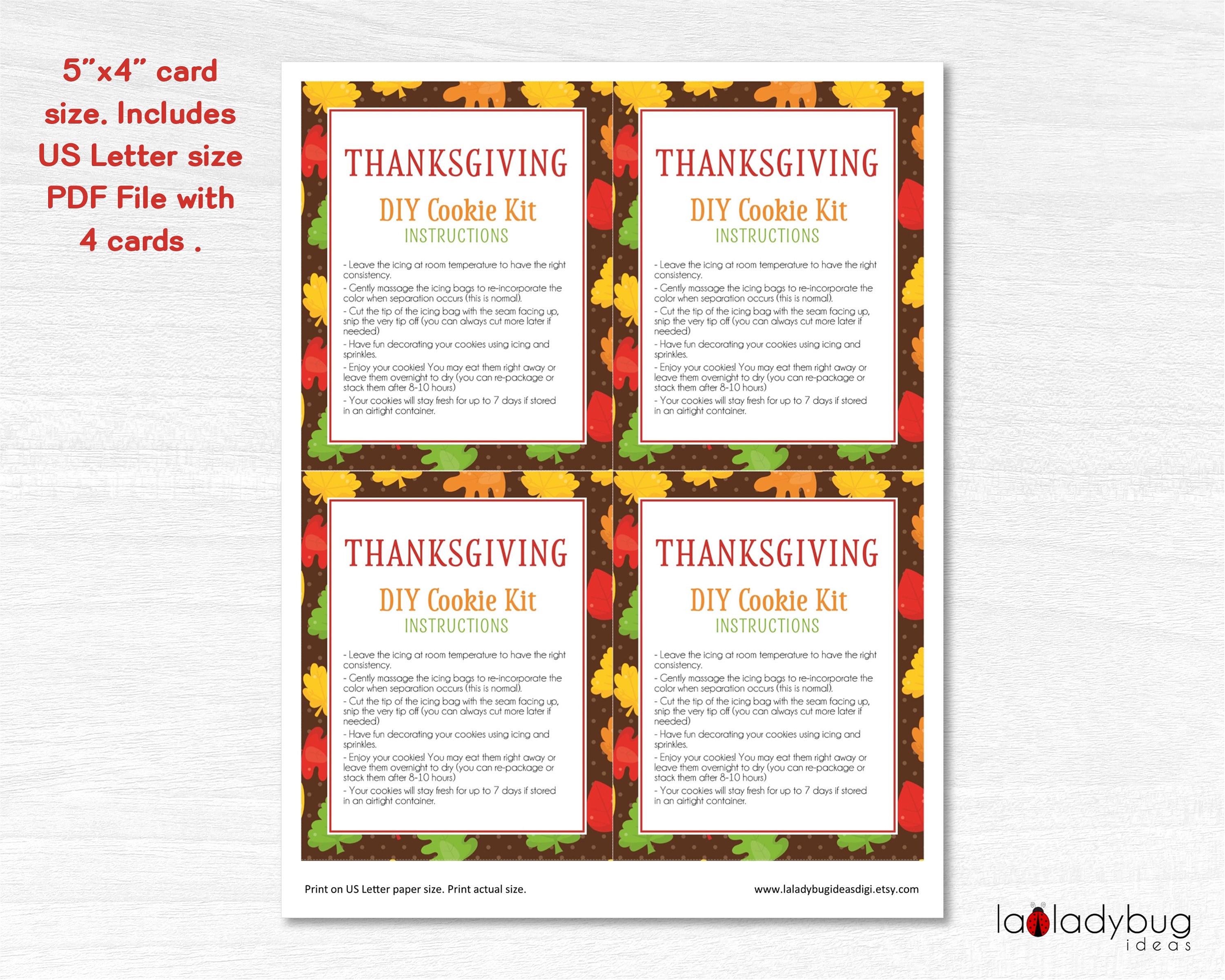 Thanksgiving DIY Cookie Kit Printable Card. Thanksgiving Cookie Kit ...