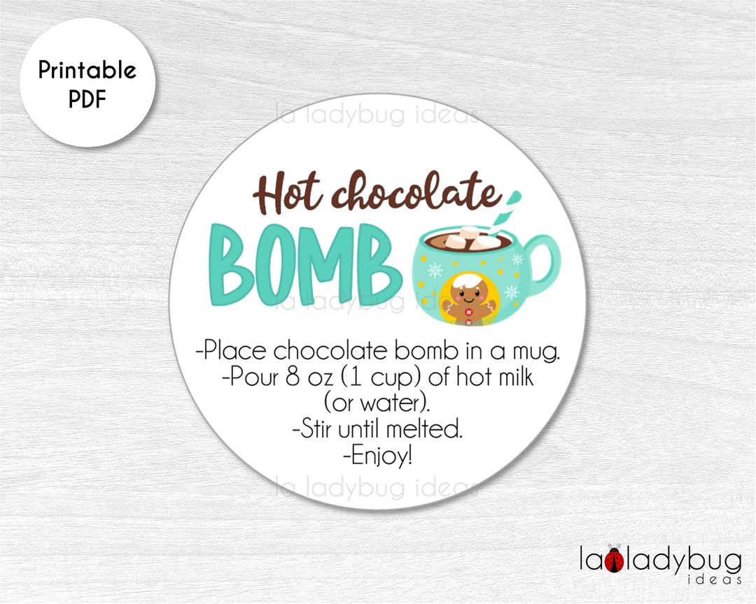 Hot Chocolate Bomb Tag: Round Cocoa Bomb Instructions (digital Download ...