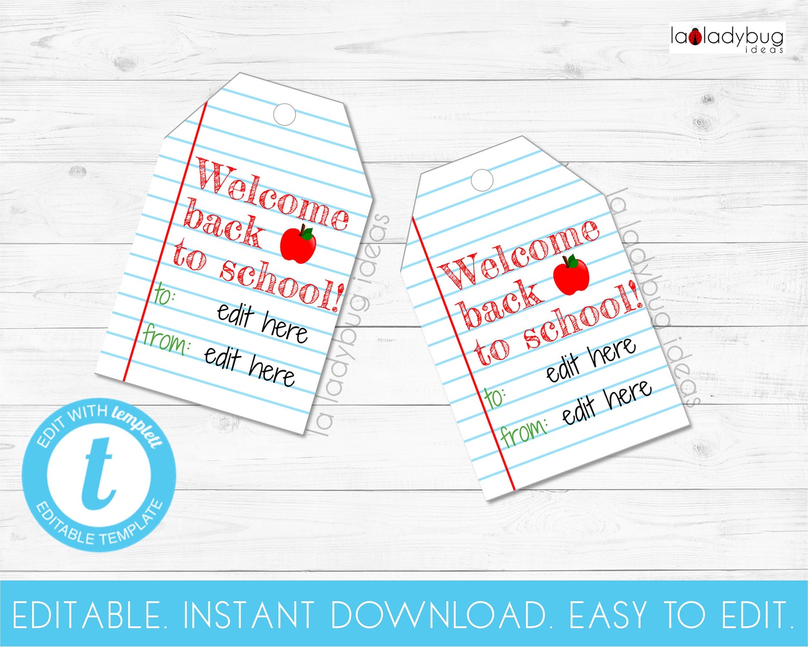 Editable Welcome Back to School Gift Tags. Back to School - Etsy