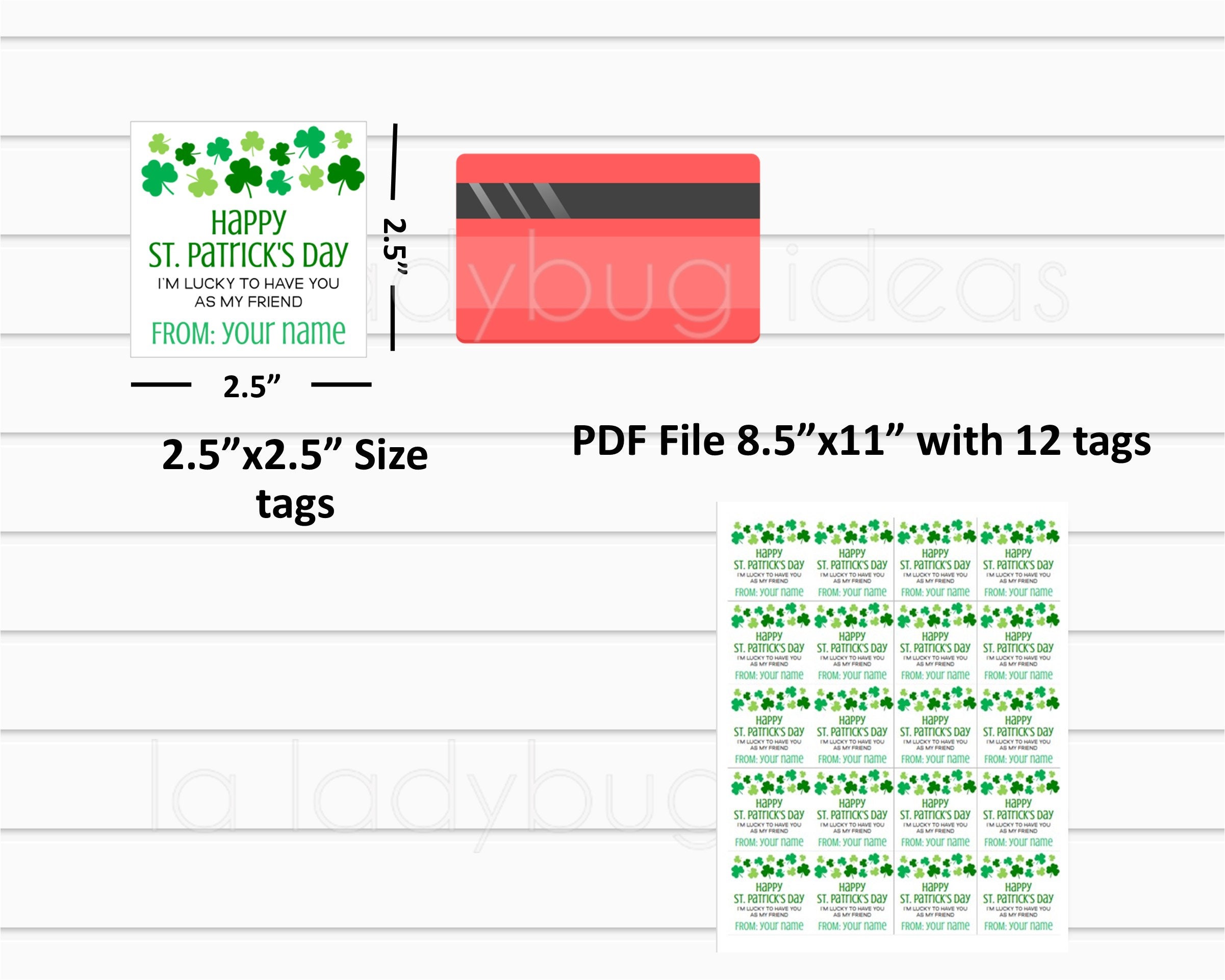 Editable St. Patricks Day Gift Tags. Printable St. Patricks - Etsy