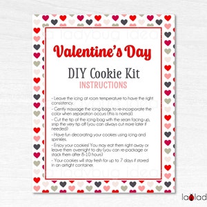 Valentine's Day DIY Cookie Kit Instructions Card (PDF) - Etsy