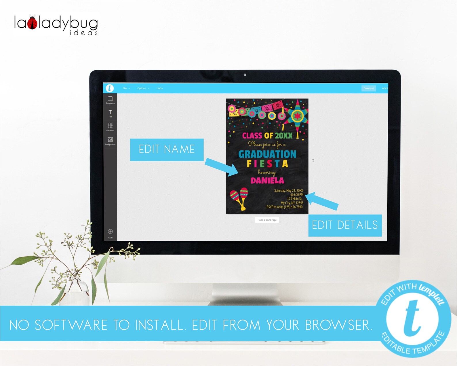 Graduation Fiesta Invitation: Editable Mexican Party Invite (digital ...