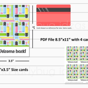 Printable Mini Cookie Card. Back to School Card for Cookies. Digital ...