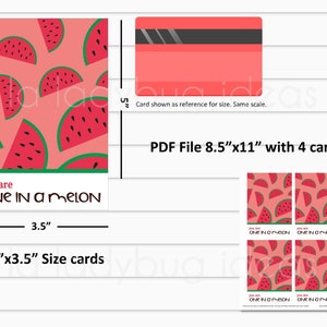 Watermelon Printable Cookie Card. Mini Cards for Cookies. Digital ...