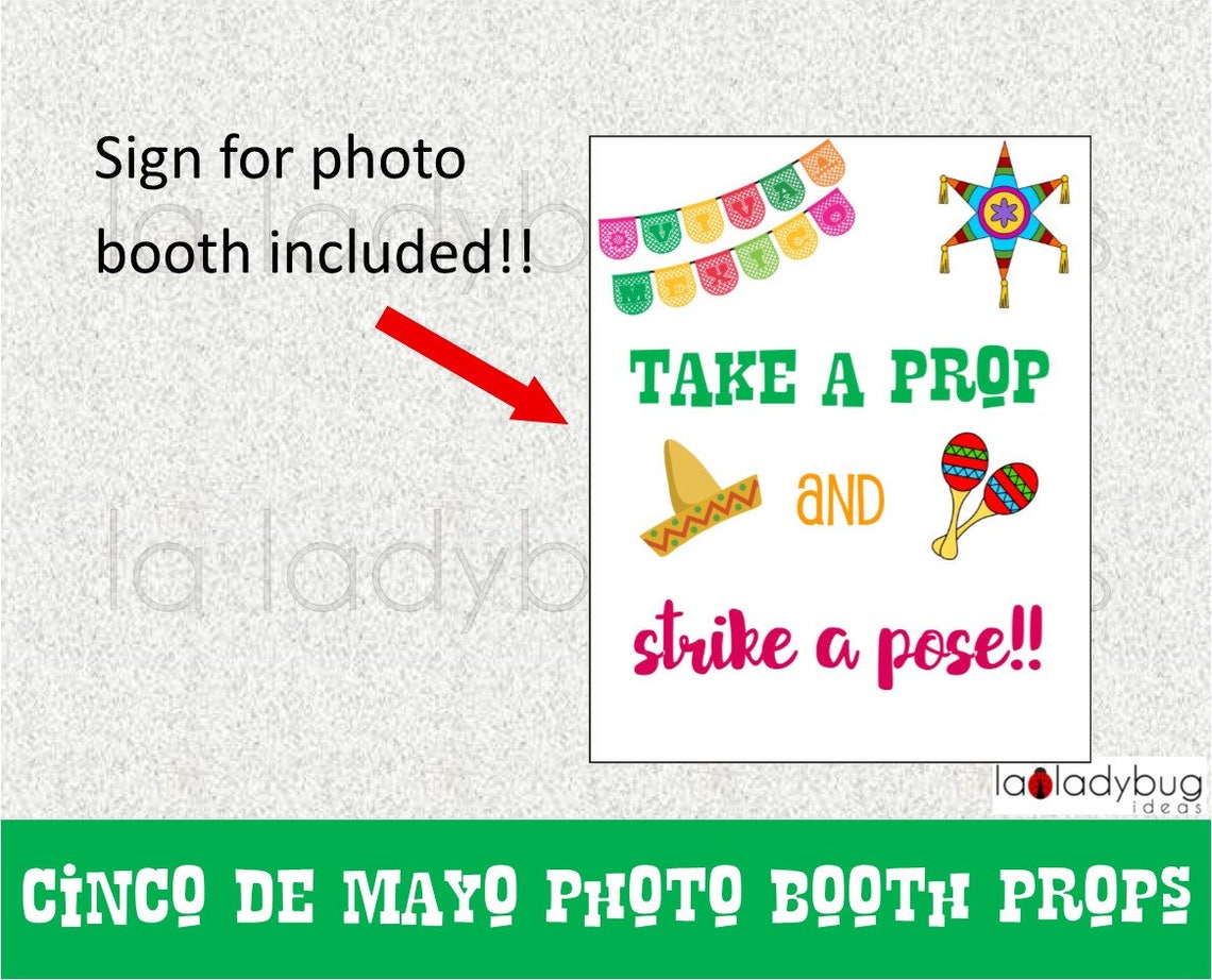 Cinco De Mayo Photo Booth Props. Printable Fiesta Photo Props. - Etsy