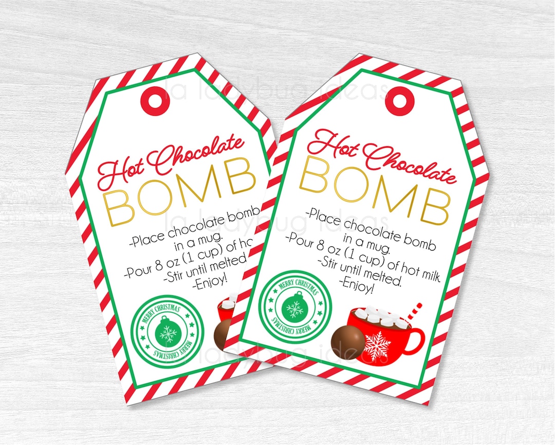 Hot Chocolate Bomb Tags. Printable Hot Cocoa Bomb Gift Tags for ...