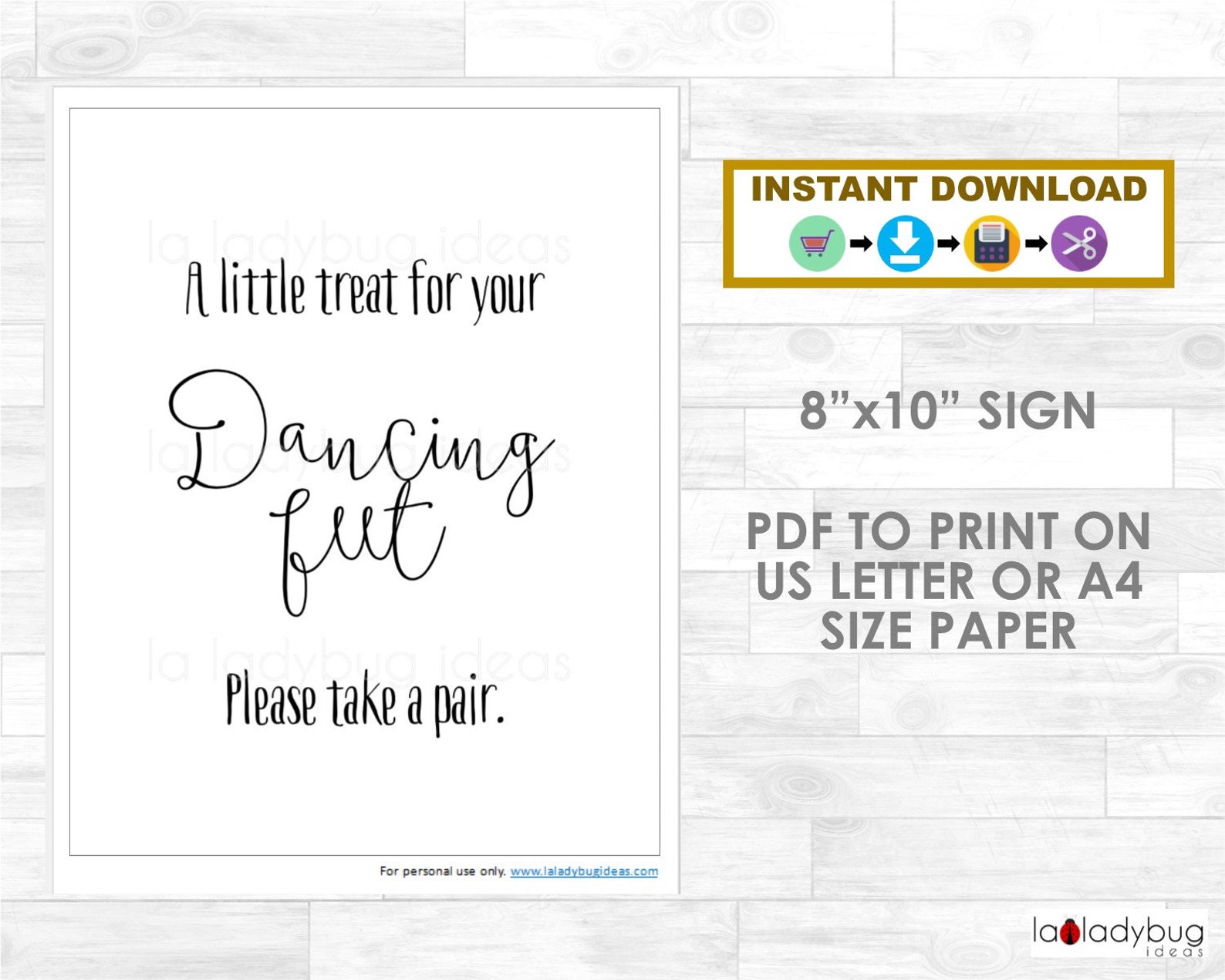 Dancing Feet Printable Sign. Modern Wedding Sign. PDF Instant | Etsy