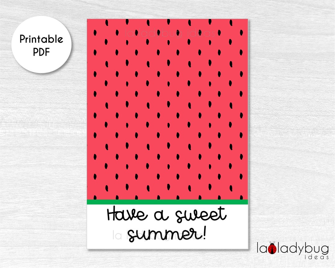 Printable Mini Cookie Card. Summer Card for Cookies. Digital Cookie ...