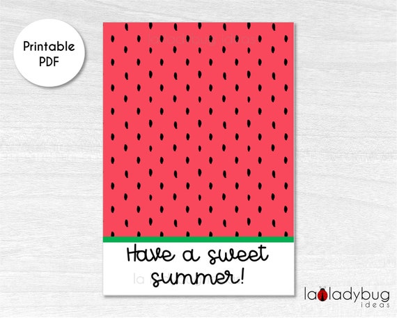 Printable Mini Cookie Card. Summer Card for Cookies. Digital | Etsy