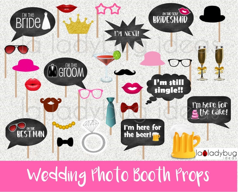 Wedding Photo Booth Props. Printable. DIY Wedding Bubble Speech ...