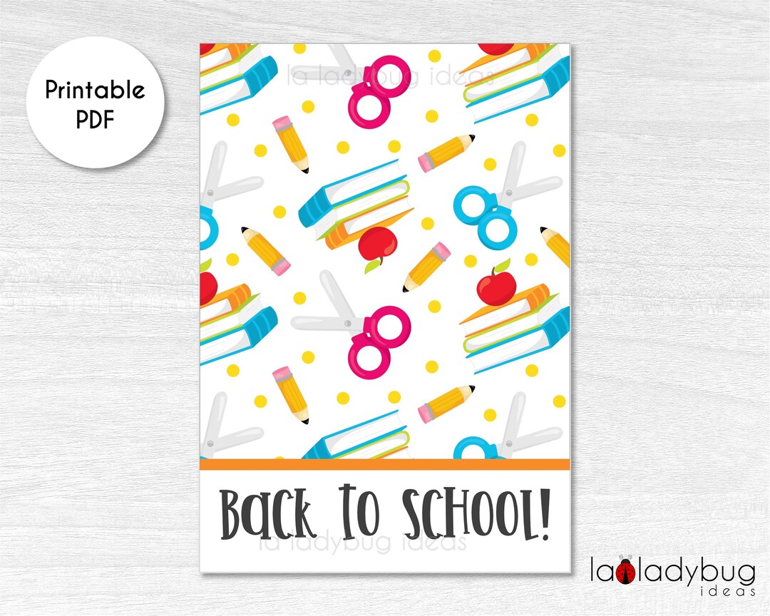 Printable Mini Cookie Card. Back to School Card for Cookies. Digital ...