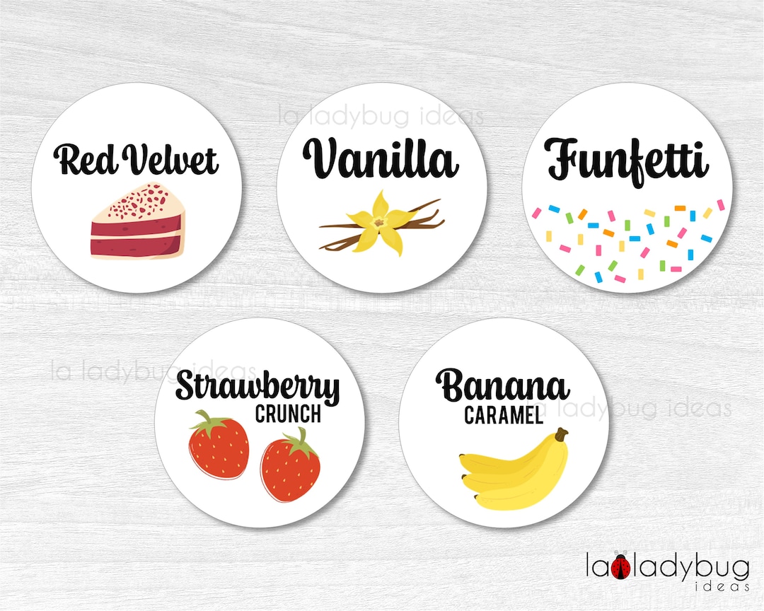 Cookie Flavors Printable Stickers. Printable Flavor Stickers for ...