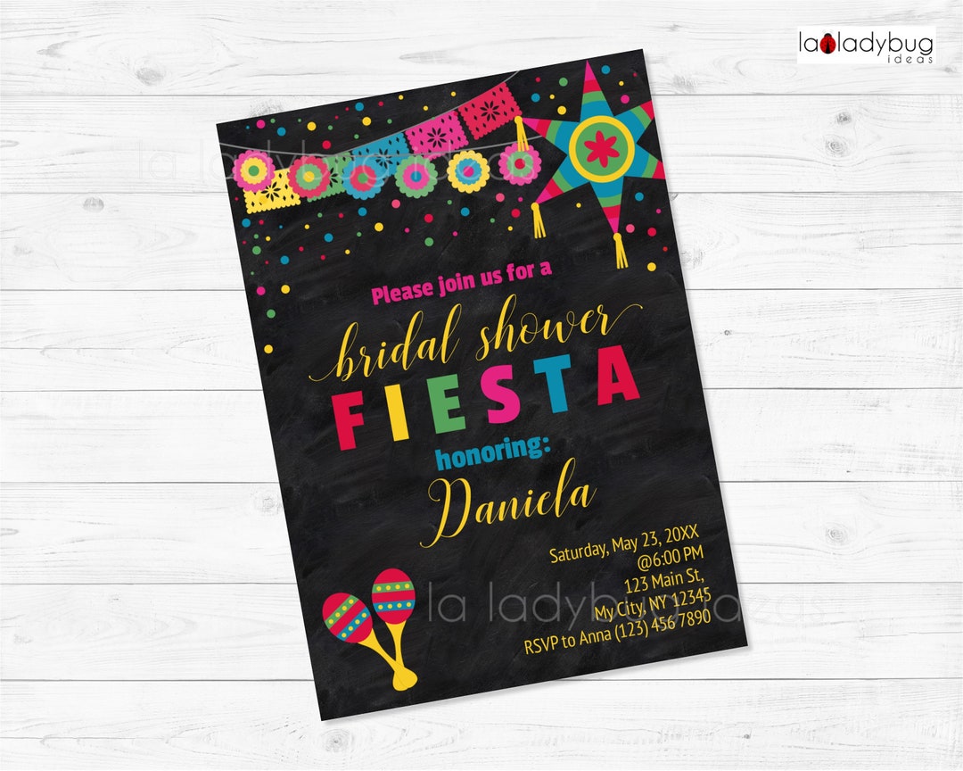 Bridal Shower Fiesta Invitation: Editable Printable (digital Download ...