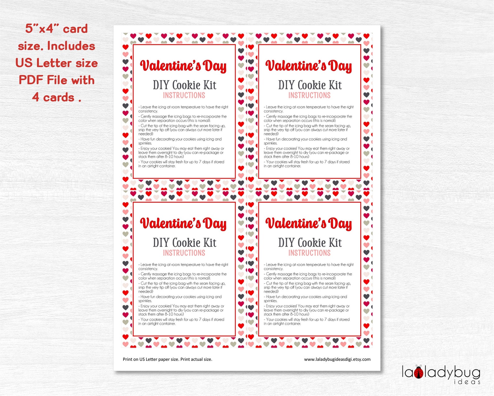 Valentine's Day DIY Cookie Kit Instructions. Valentine DIY - Etsy