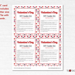 Valentine's Day DIY Cookie Kit Instructions Card (PDF) - Etsy