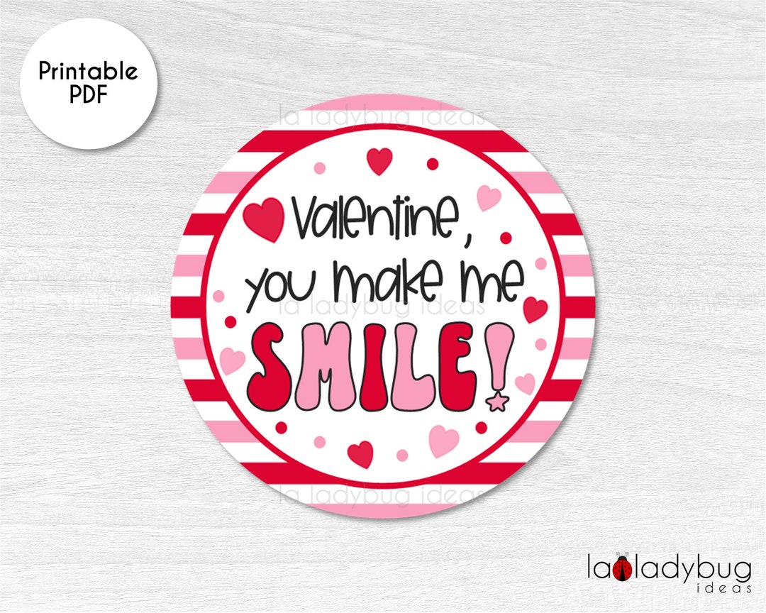 Groovy Valentines Tag. Valentine's Day Printable Gift Tag. Happy ...