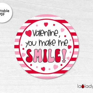 Groovy Valentines Tag. Valentine's Day Printable Gift Tag. Happy ...