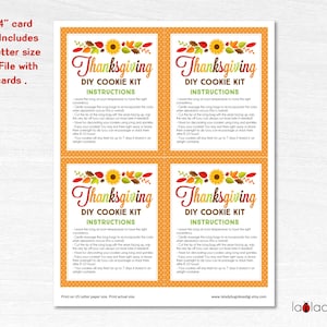 Thanksgiving DIY Cookie Kit Printable Card. Thanksgiving Cookie Kit ...