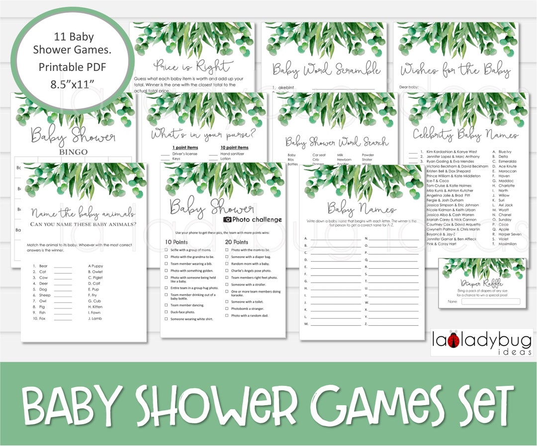 Baby Shower Games Set. Golden and White. Bingo Photo - Etsy