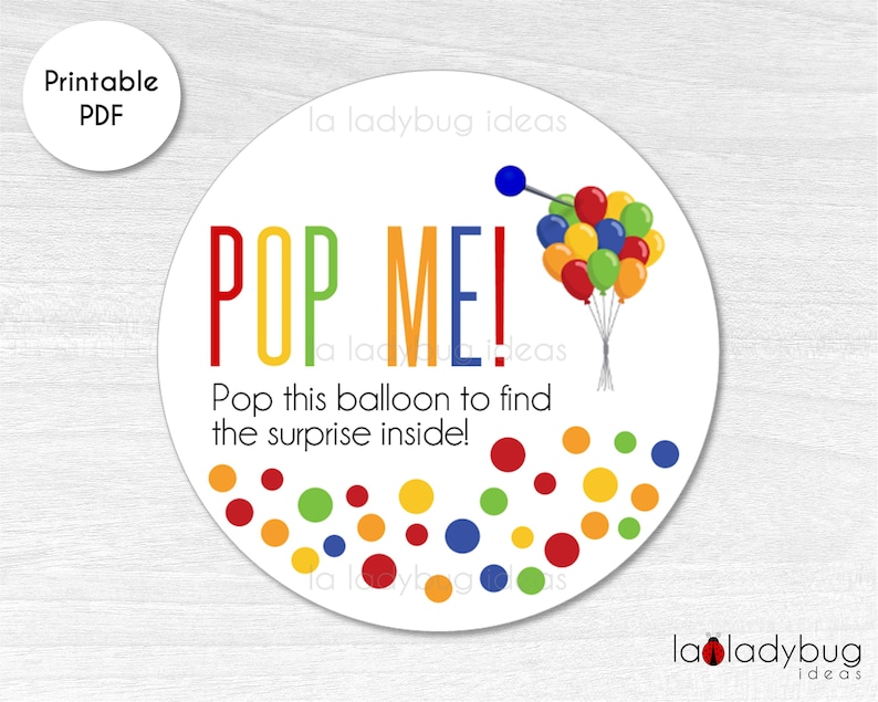 Pop Me Balloon Tag Printable, Surprise Gift (PDF Download) - Etsy