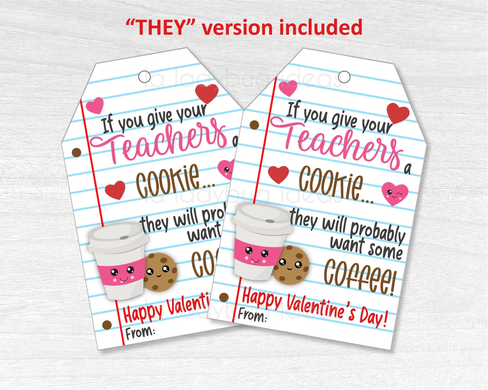 Valentines Gift Tag Teacher. Printable Teacher Gift Tags. - Etsy