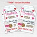 Valentines Gift Tag Teacher. Printable Teacher Gift Tags. Printable ...