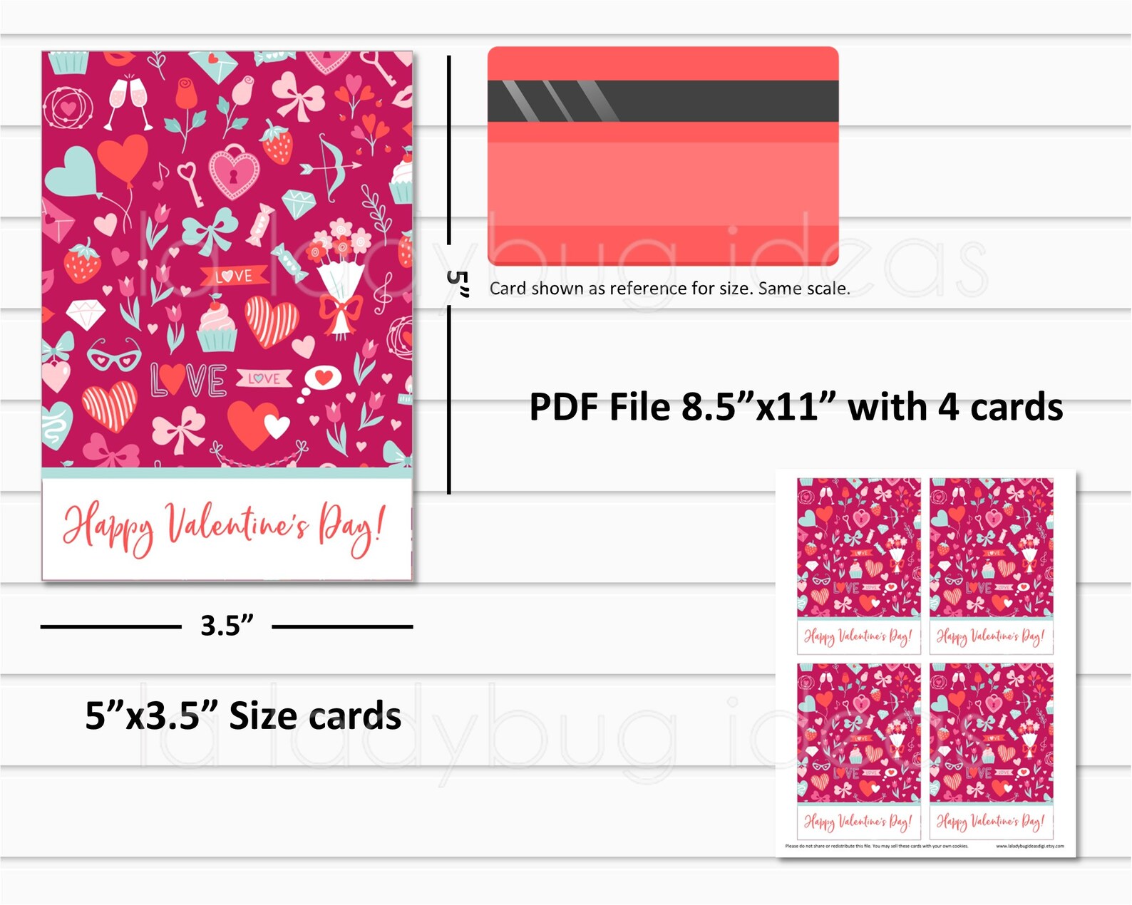 Valentines Cookie Card. Happy Valentines Day Mini Card for - Etsy