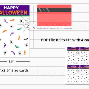 Halloween Cookie Card Printable File. Halloween Card for Cookies ...