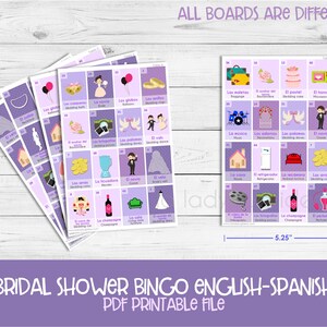 Loteria Despedida De Soltera Ingles-español Para Imprimir. Juego ...