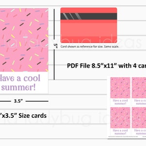 Sprinkles Printable Cookie Card. Summer Card for Cookies. Digital ...