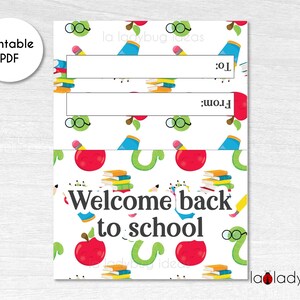 Back to School Bag Topper for Cookies. Printable Tag for Cookies Bag ...