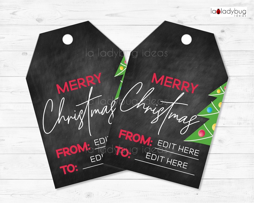 Editable Christmas Gift Tags, Printable Holiday Tags (PDF) - Etsy