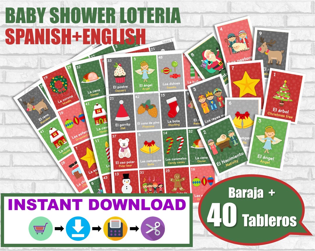 Lotería Navidad Ingles Y Español. Juego Para Navidad. PDF Para - Etsy