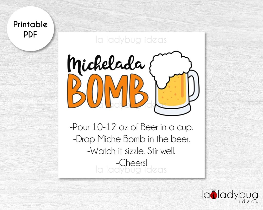 Michelada Bomb Tag, Instruction Printable (instant Download) - Etsy