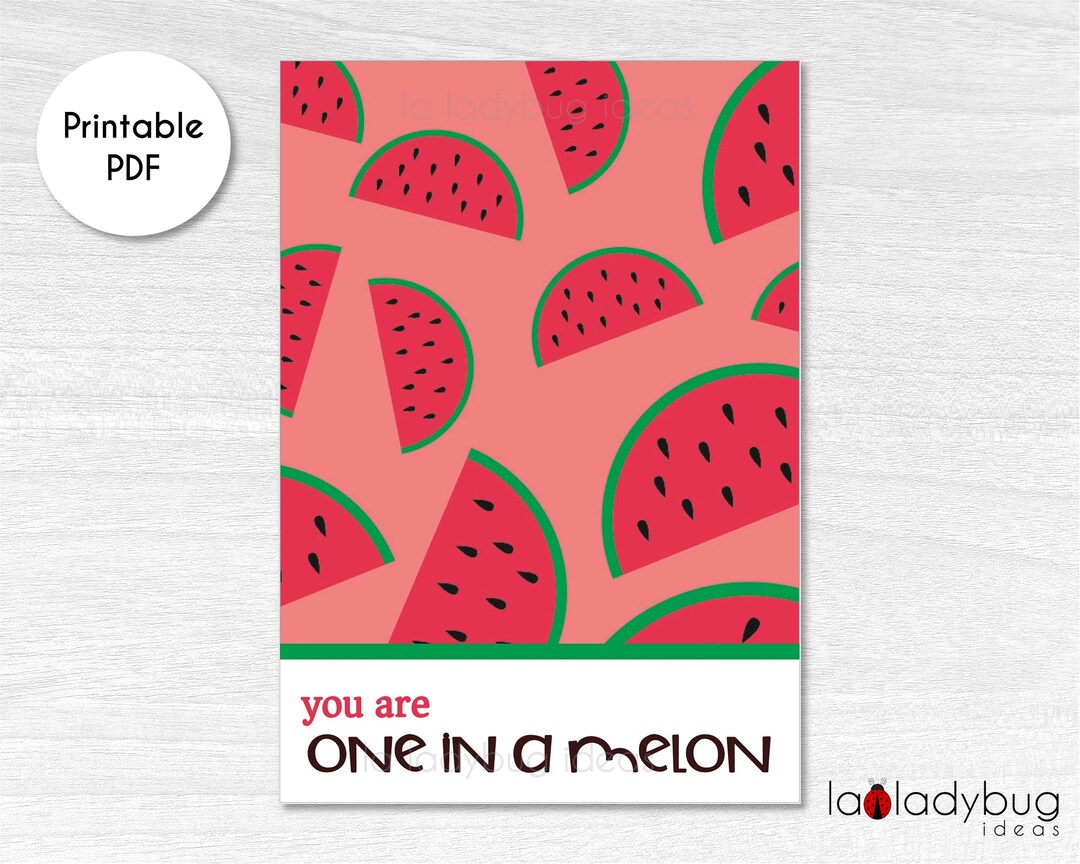 Watermelon Printable Cookie Card. Mini Cards for Cookies. Digital ...