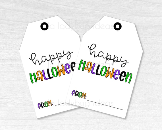 Black Halloween Printable Gift Tags
