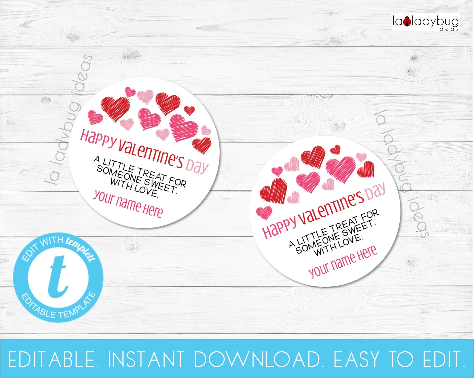 Valentines Day Gift Tags EDITABLE. Printable Valentine's - Etsy