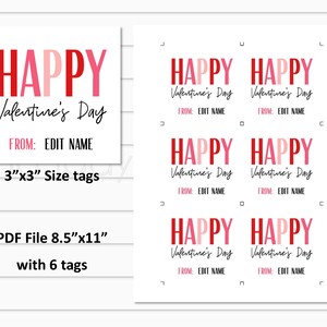 Printable Valentines Day Gift Tags. Editable Valentines Day Gift Tags ...