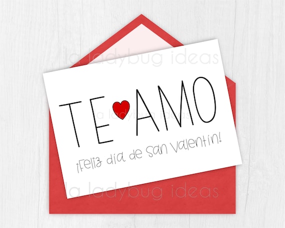 Tarjeta De San Valentin Para Imprimir. Feliz Dia De San | Etsy