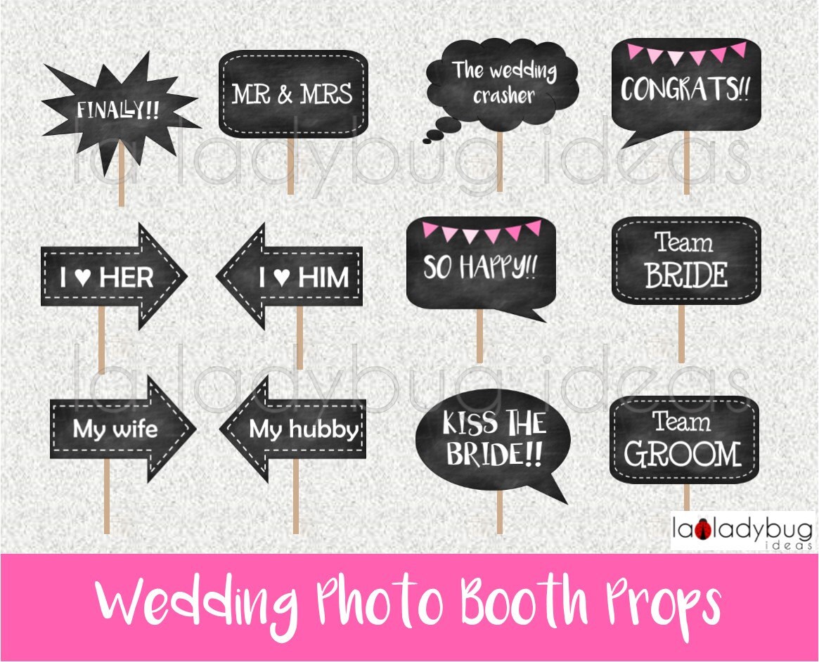 Wedding Photo Booth Props. Printable. DIY Wedding Bubble Speech ...