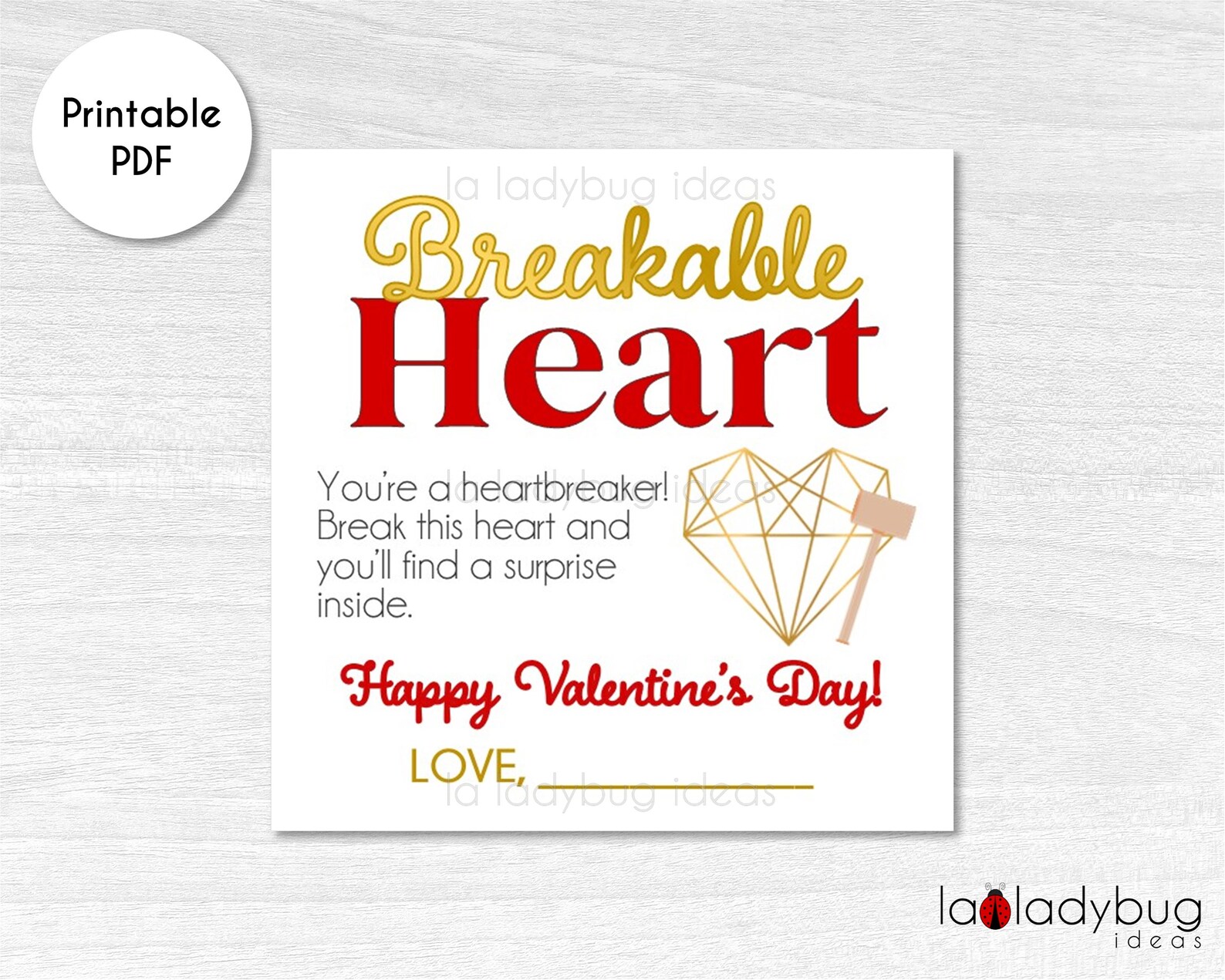 Breakable Heart Chocolate Tag. Breakable Heart Custom Tag. | Etsy