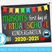 Editable First Day of Virtual School Kindergarten Sign. Printable First ...